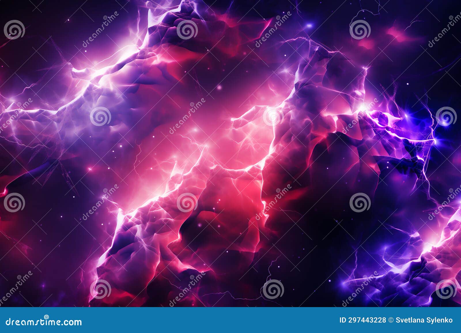Bright Abstract Lightning in the Sky. Colorful Flash of Explosion in ...