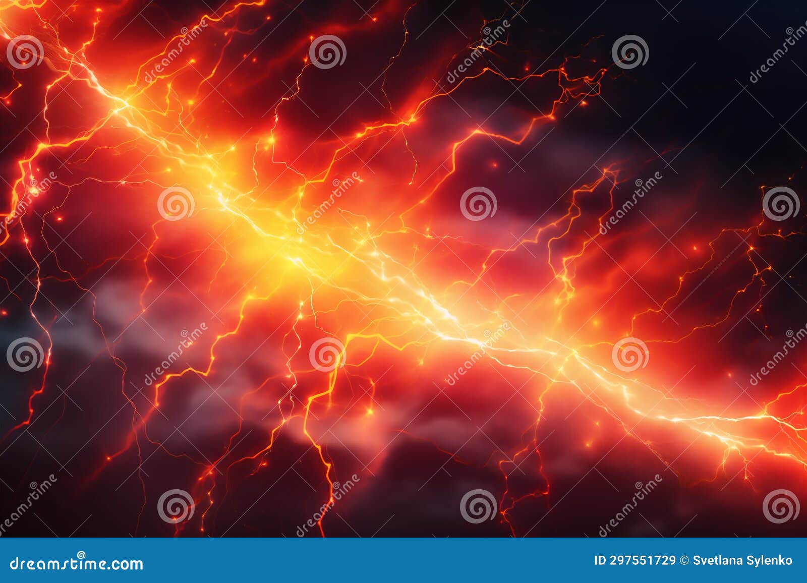 Bright Abstract Lightning in the Sky. Colorful Flash of Explosion in ...