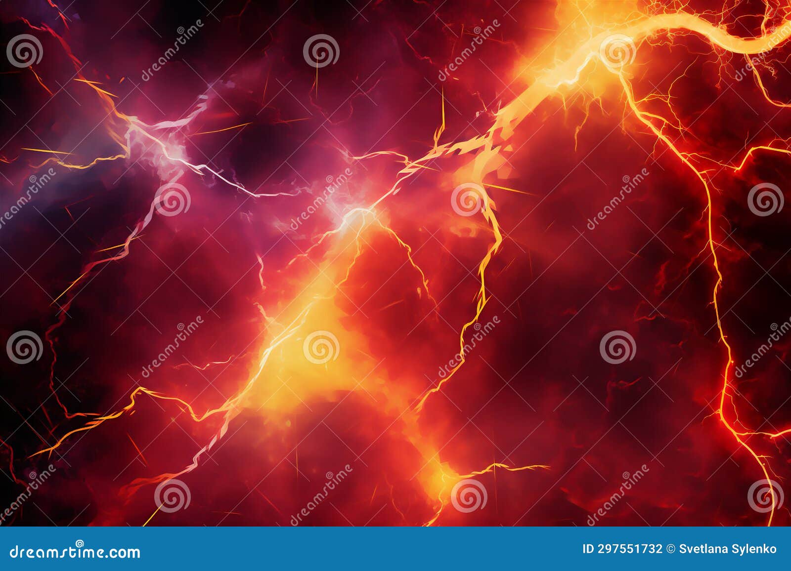 Bright Abstract Lightning in the Sky. Colorful Flash of Explosion in ...
