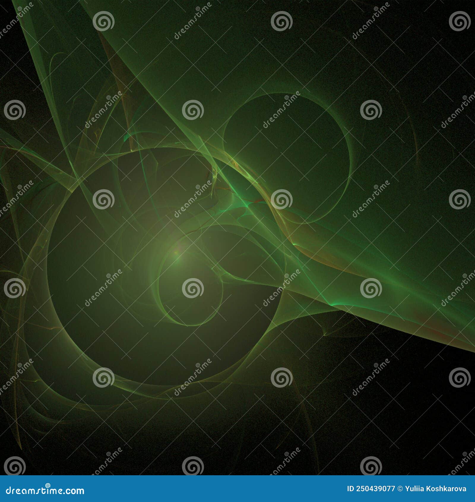 Bright Abstract Linear Background, Green Digital Drawing on Black ...