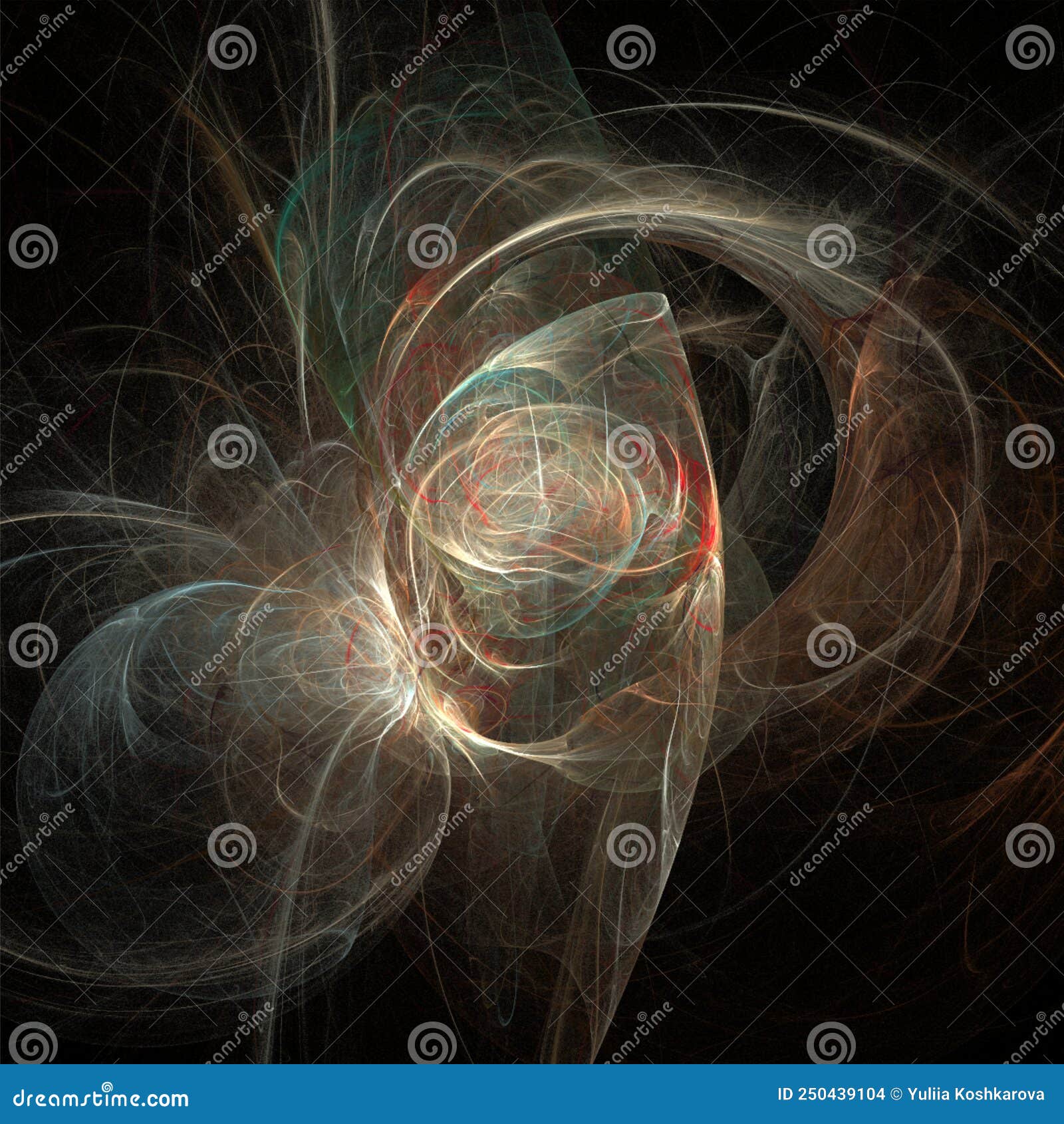 Bright Abstract Linear Background, Light Digital Drawing on Black ...