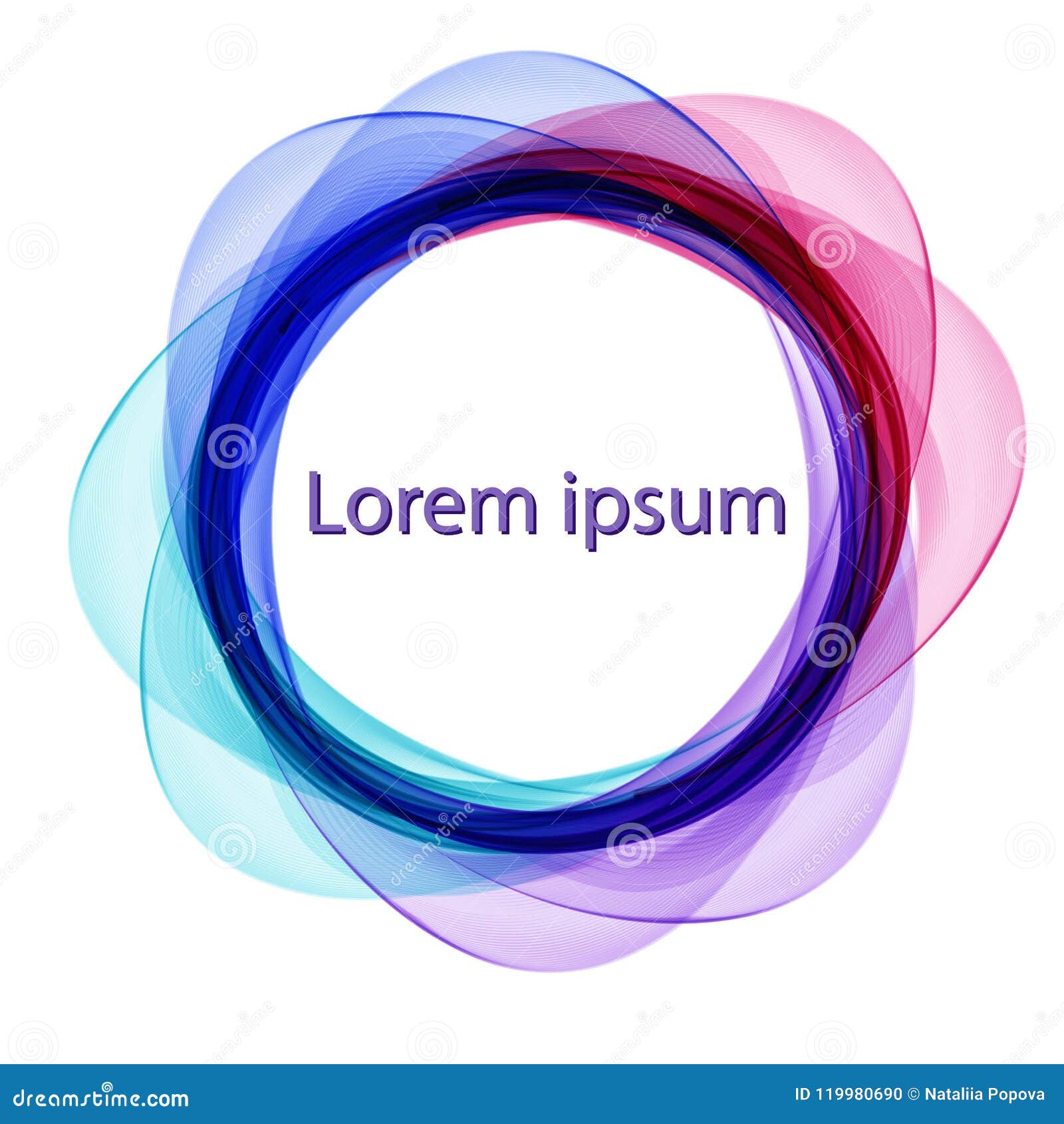 Bright Abstract Logo of Multicolored Waves on White Background Stock ...