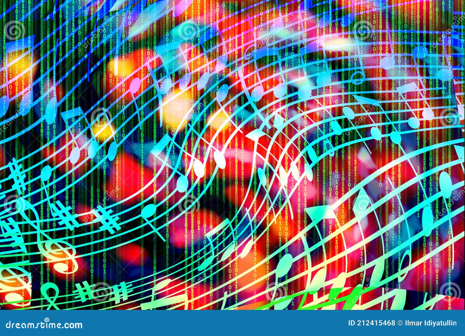A Bright, Abstract, Multicolored Background in the Form of a Musical ...