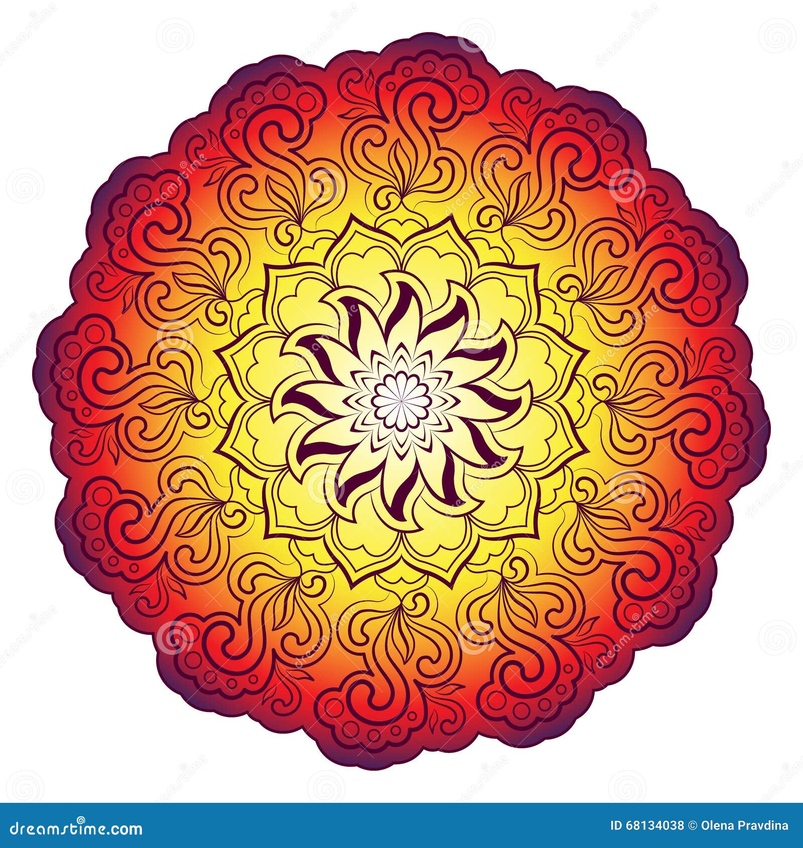 Bright Abstract Pattern, Mandala. Stock Vector - Illustration of ...