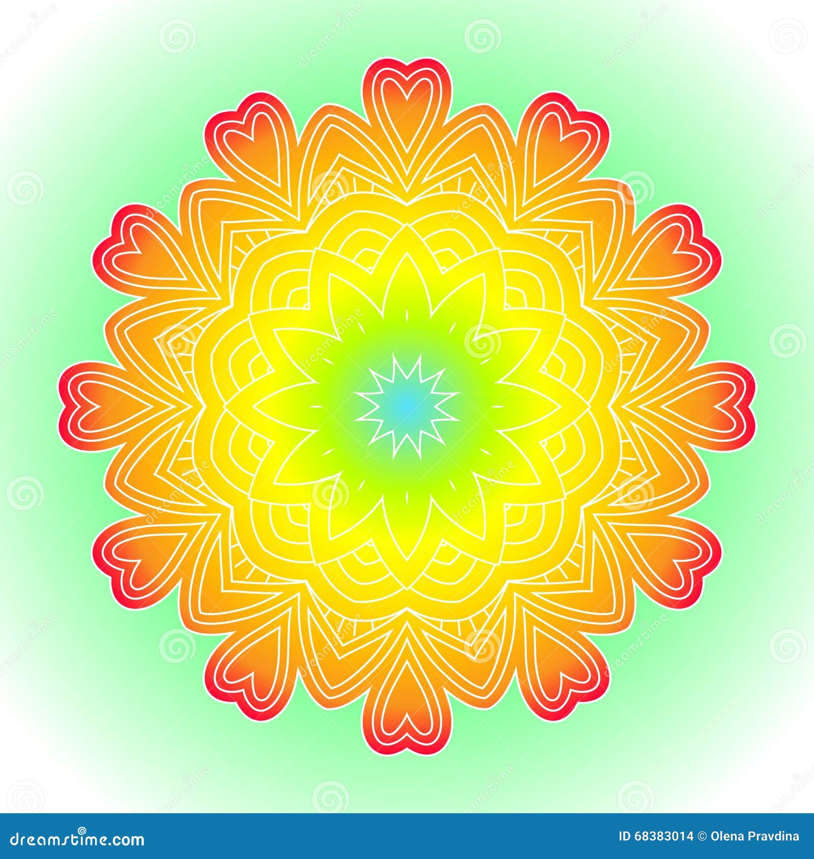 Bright Abstract Pattern, Mandala. Stock Vector - Illustration of heart ...