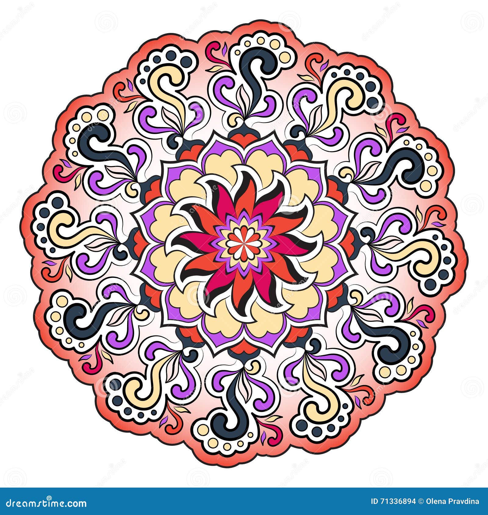 Bright Abstract Pattern, Mandala. Stock Vector - Illustration of ...