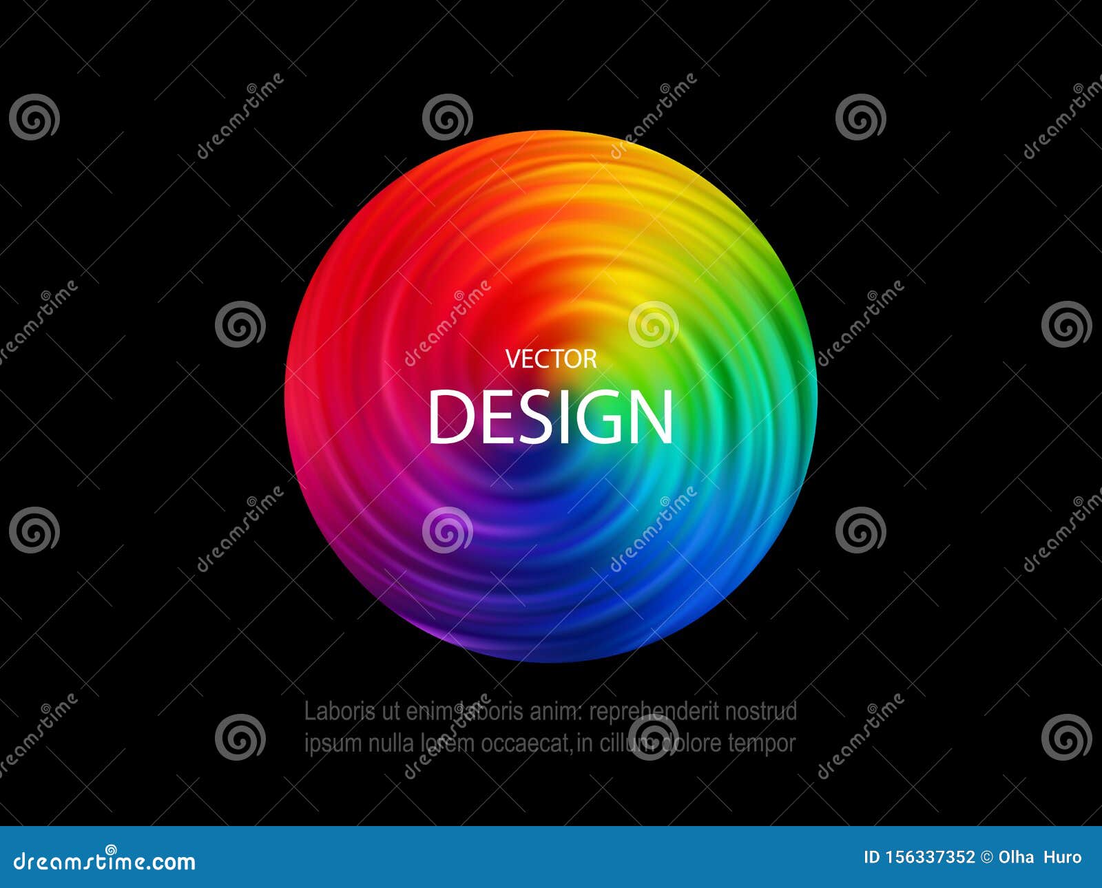 Bright Abstract Poster Design. Rainbow Circular Vortex, Modern Design ...