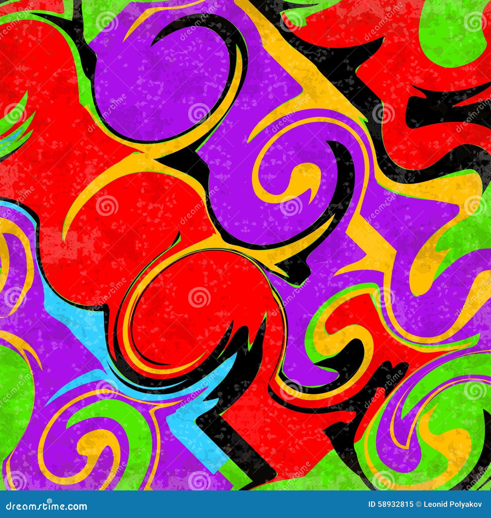 Bright Abstract Psychedelic Grunge Effect Vector Illustration Stock ...