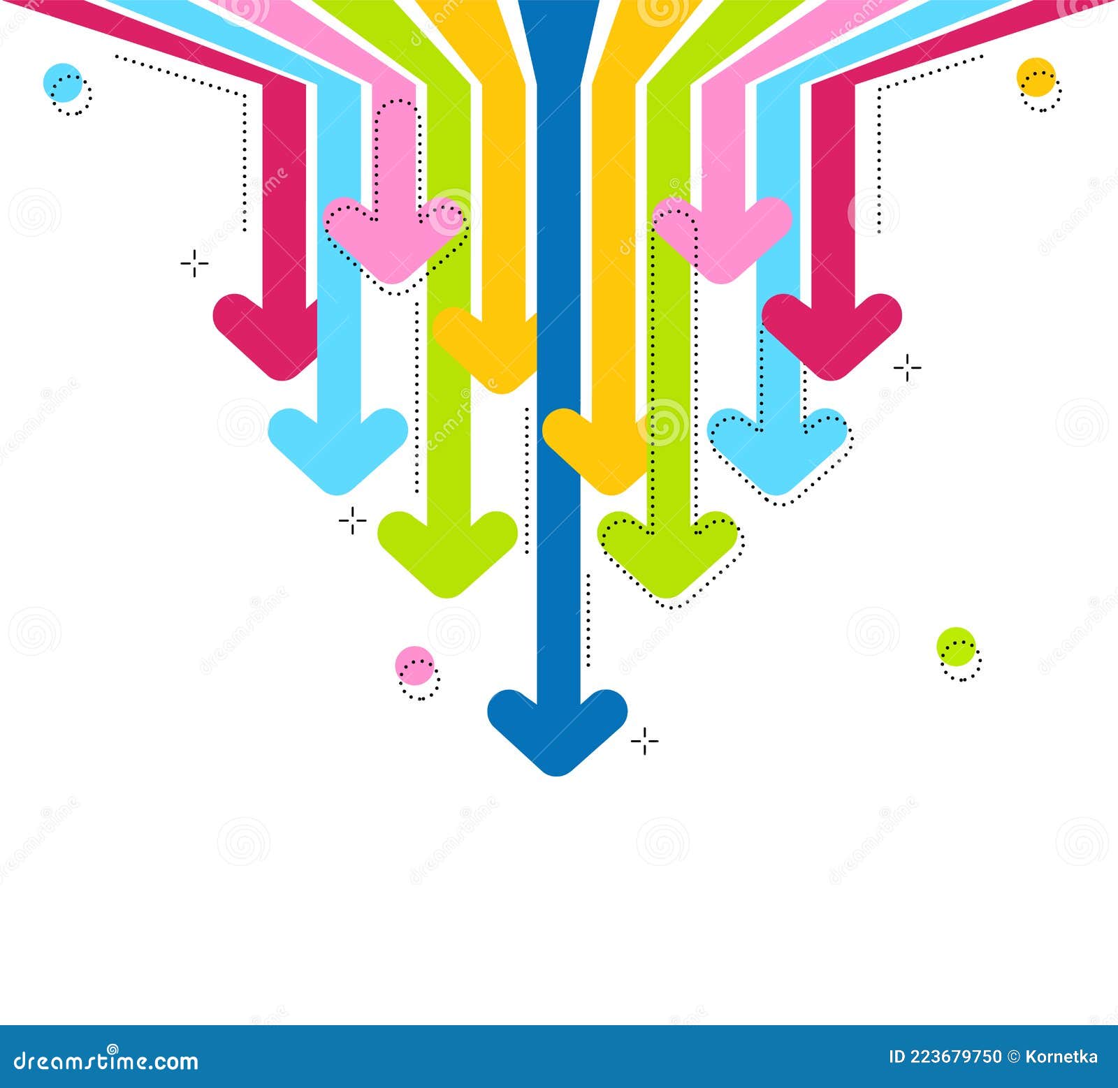 Concept Decrease Colum Chart With Fall Arrow Vector Illustration | CartoonDealer.com #146655128
