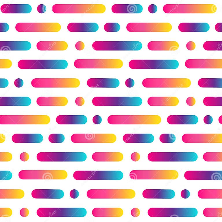 Bright Rounded Line Abstract Seamless Pattern. Gradient Multicolored ...