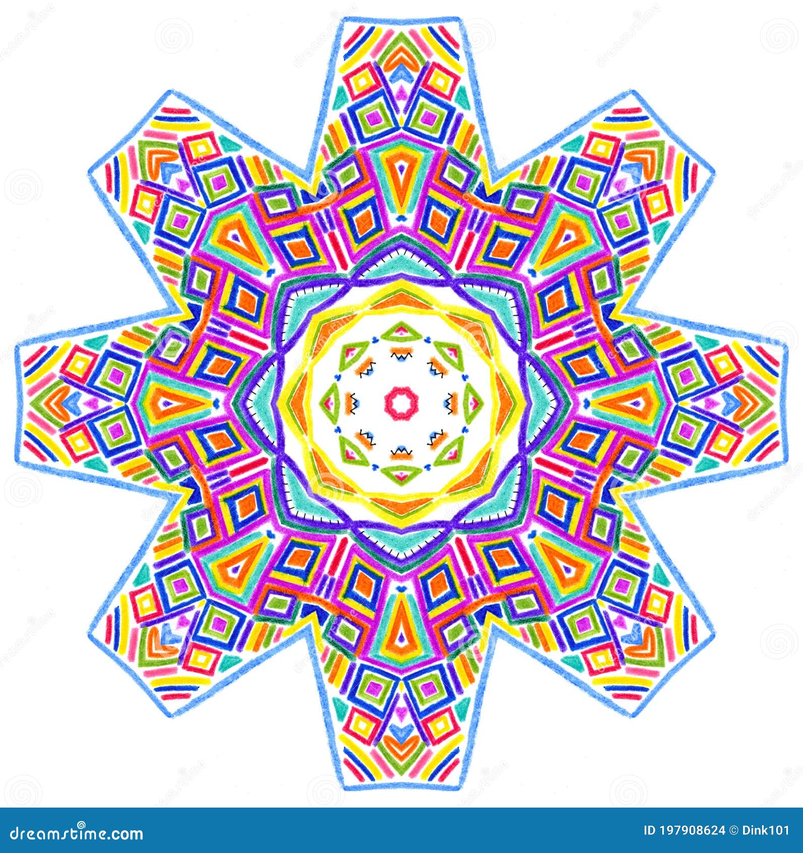 Bright Abstract Shape with Multicolor Pattern Stock Illustration ...