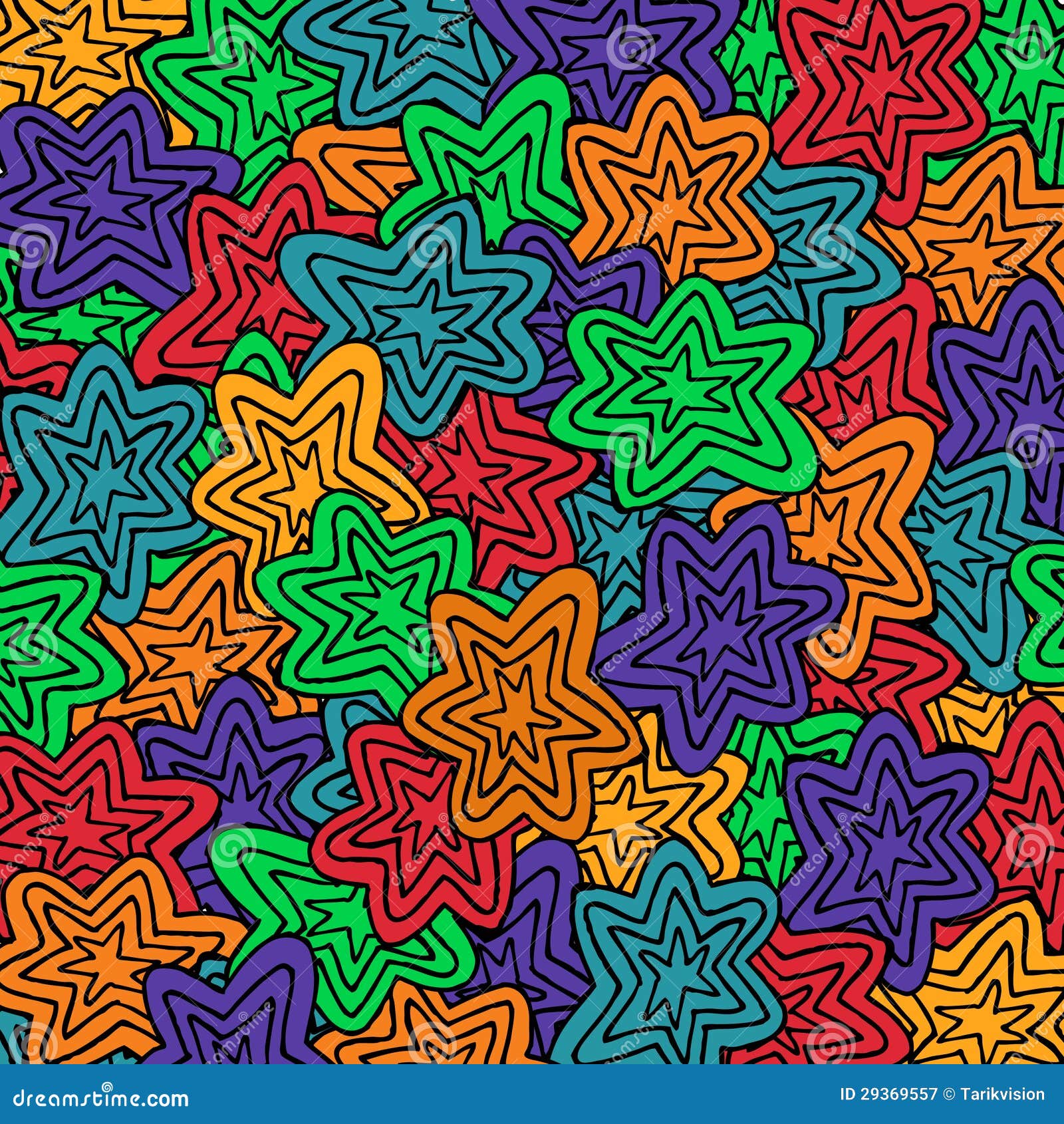 Bright Abstract Stars Pattern Stock Vector - Illustration of curly ...