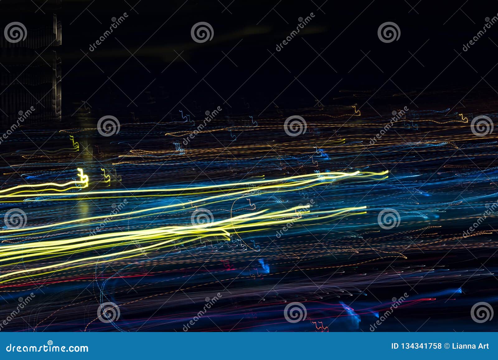 Bright Stripes Patterns from Light Strips on a Black Background Stock ...