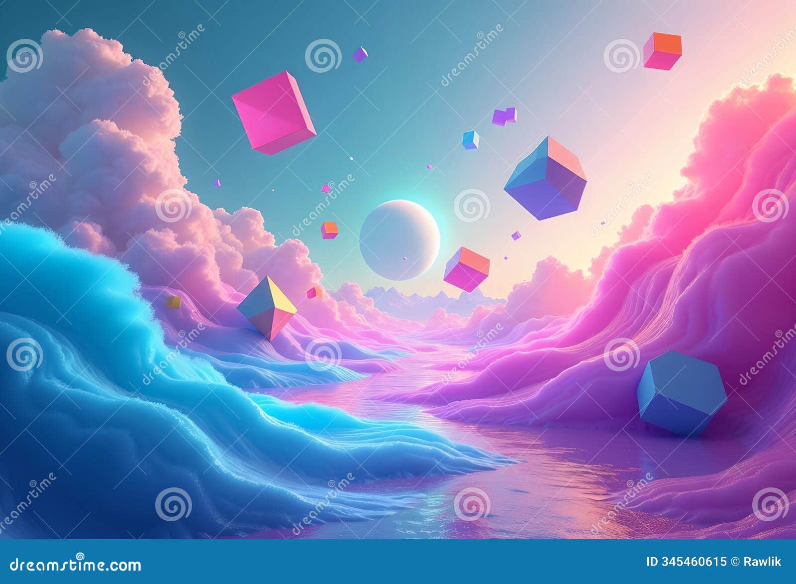 A Bright Abstract Surrealistic Image, Where in the Center of the ...