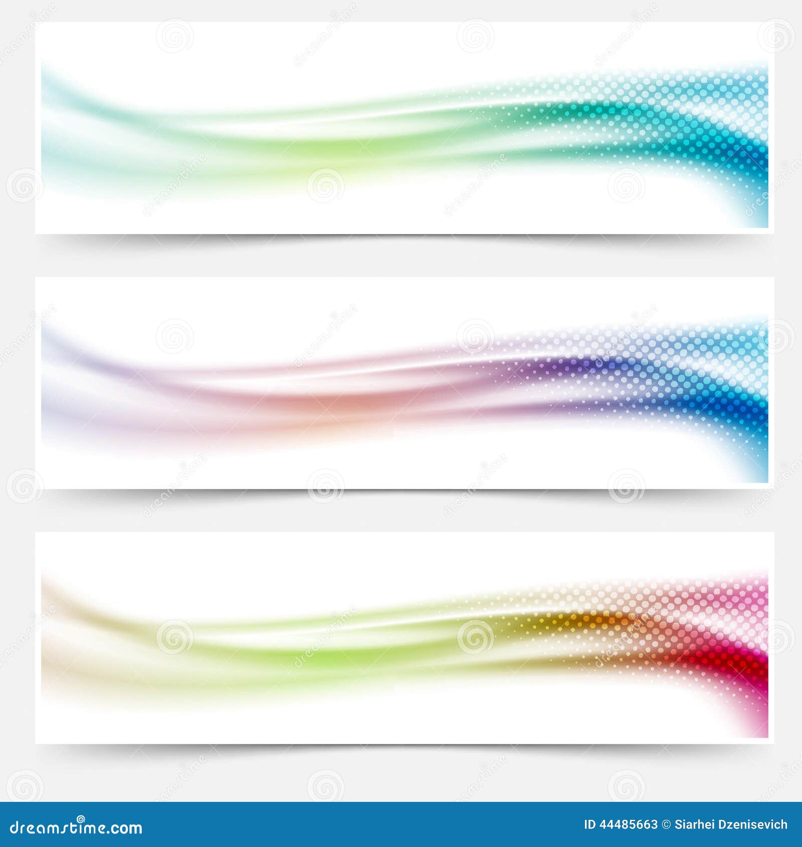 Bright Abstract Swoosh Wave Colorful Banners Stock Vector ...