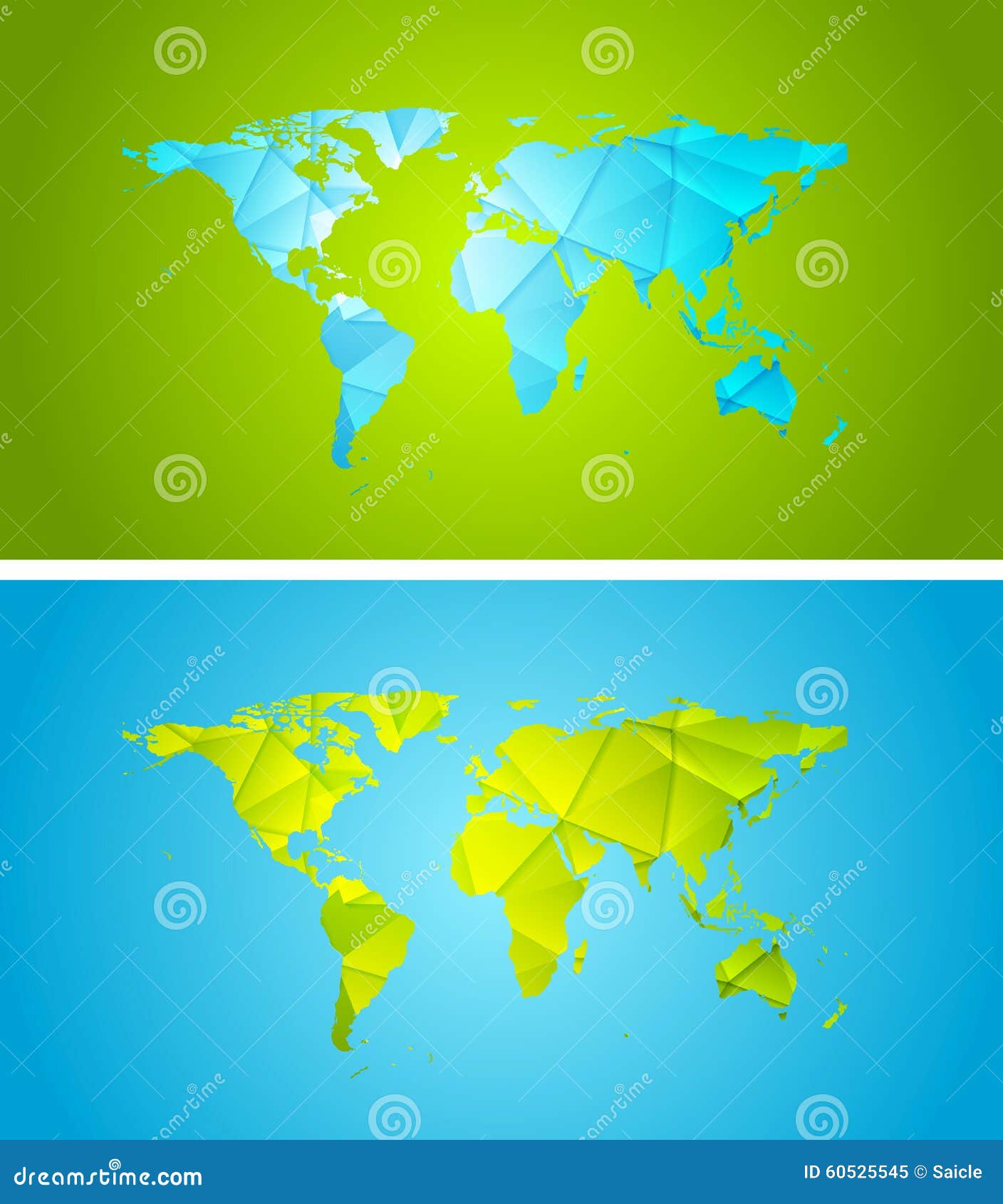 Bright Abstract Tech Polygonal World Map Design Stock Illustration ...