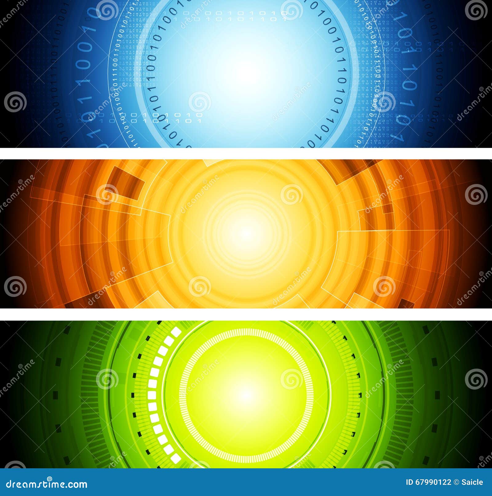 Bright Abstract Tech Vector Banners Stock Vector - Illustration of ...