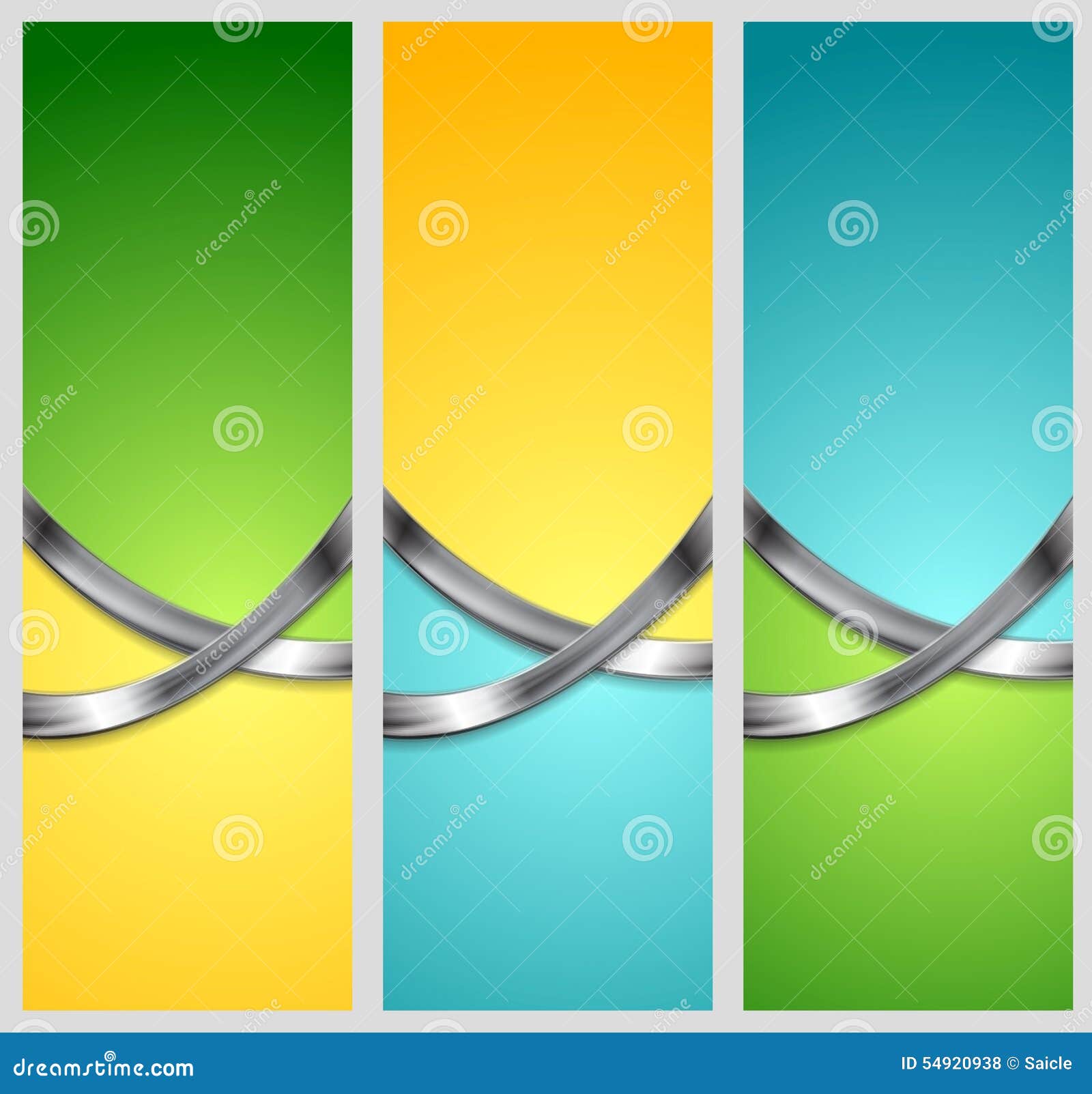 Bright Abstract Tech Vertical Banners with Metal Stock Vector ...