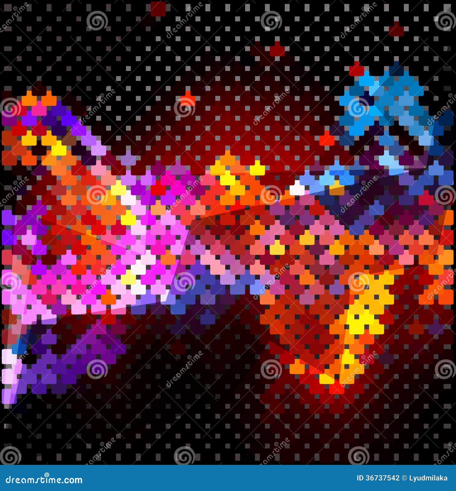 Texture With Pixel Square Blocks. Abstract Colorful Glitch Gradient ...