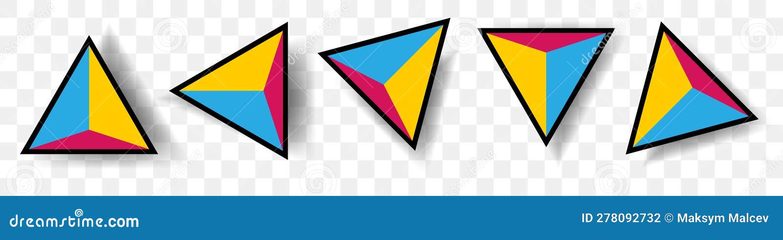 Bright Abstract Triangles with Shadow. Geometric Shapes for Design ...