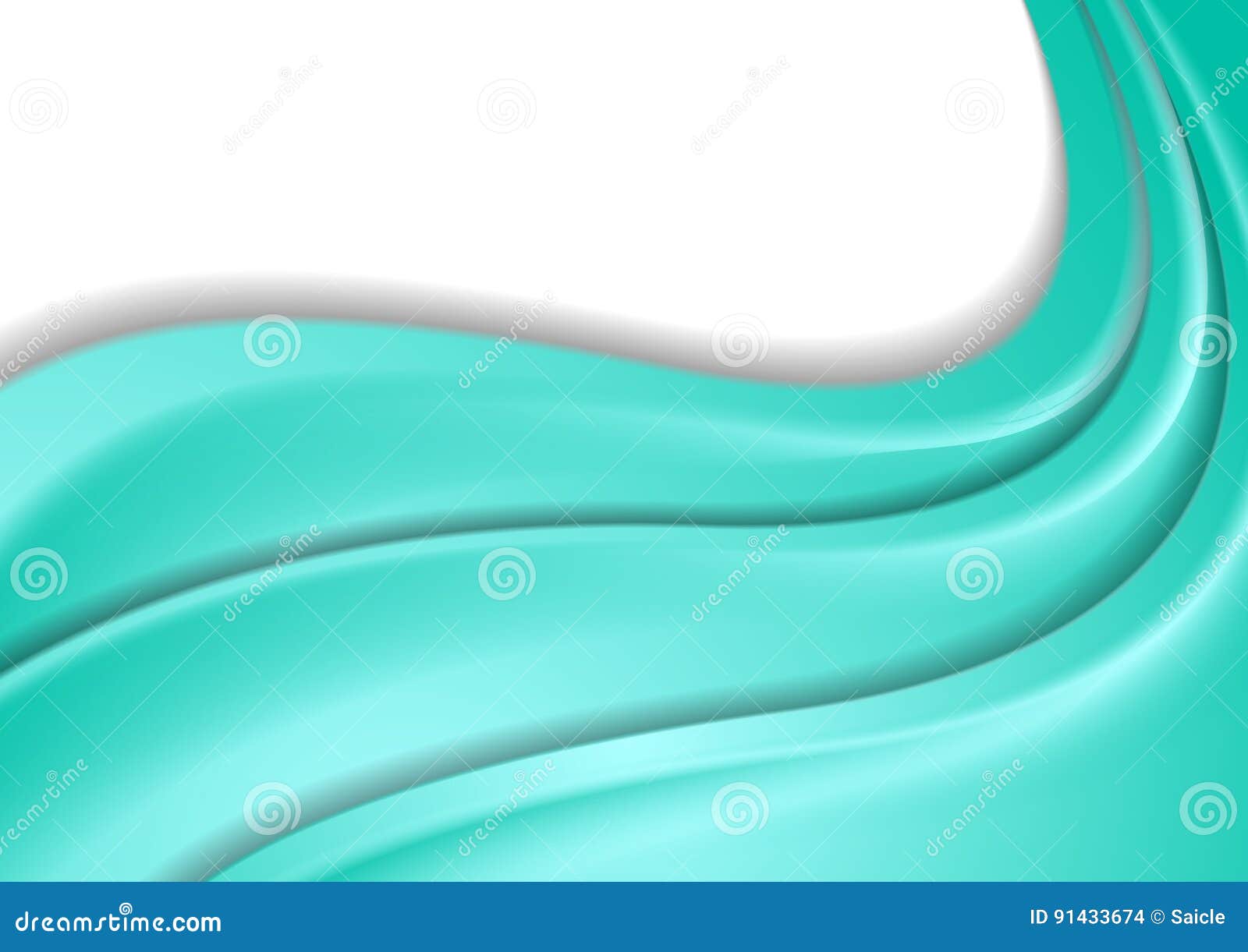 Bright Abstract Turquoise Waves Background Stock Vector - Illustration ...