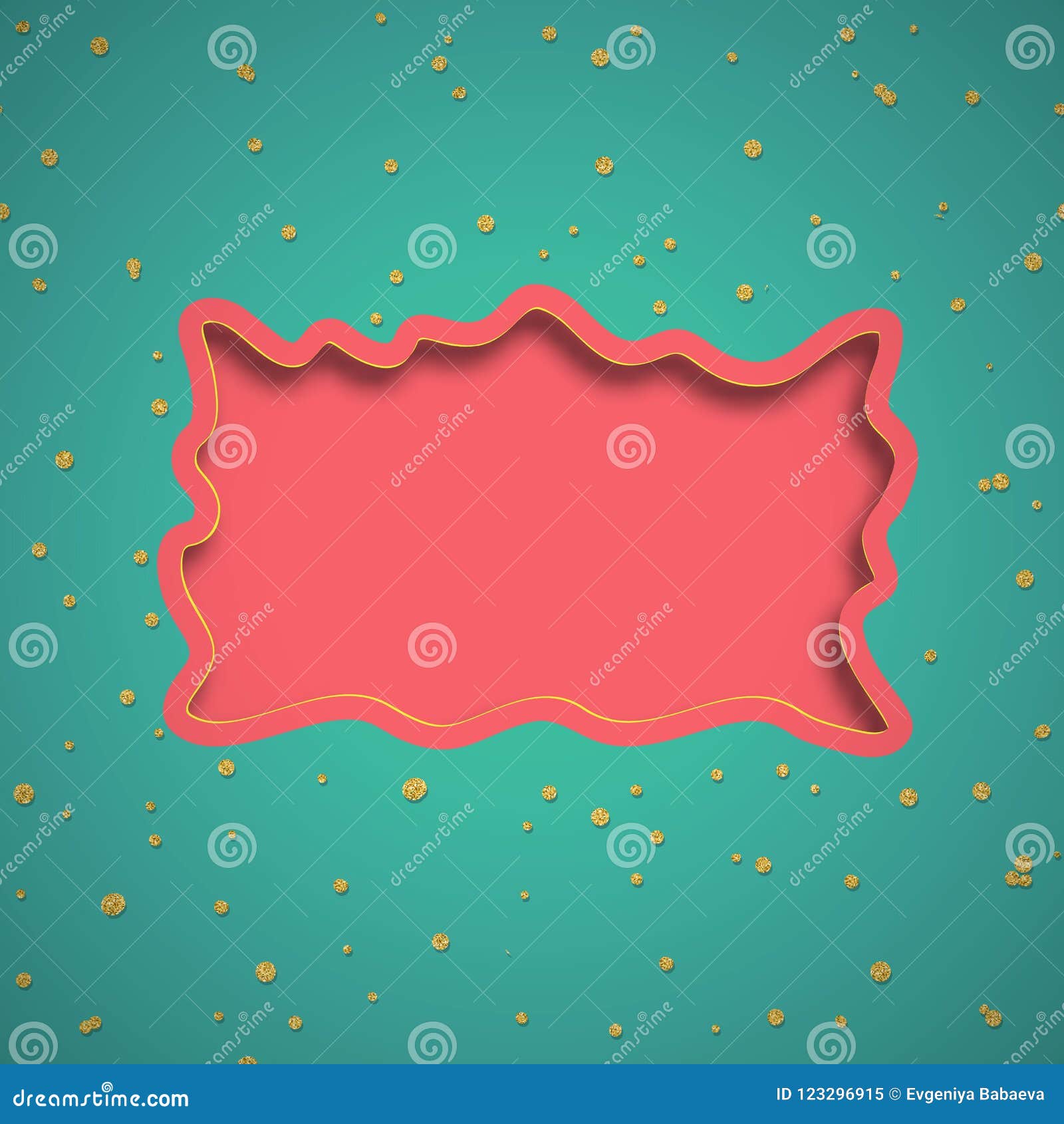 Bright Abstract Vector 3D Frame with Shadow and Circle Confetti. Stock ...