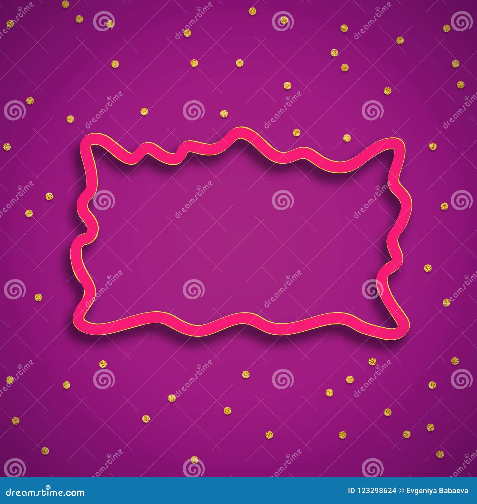 Bright Abstract Vector 3D Frame with Shadow and Circle Confetti. Stock ...