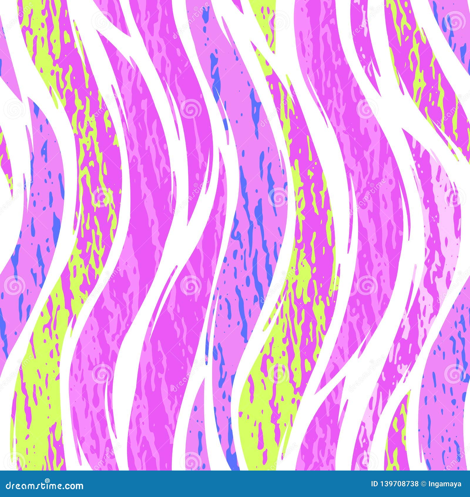 Bright Abstract Vector Seamless Pattern. Colorful Vertical Wavy Stripes ...