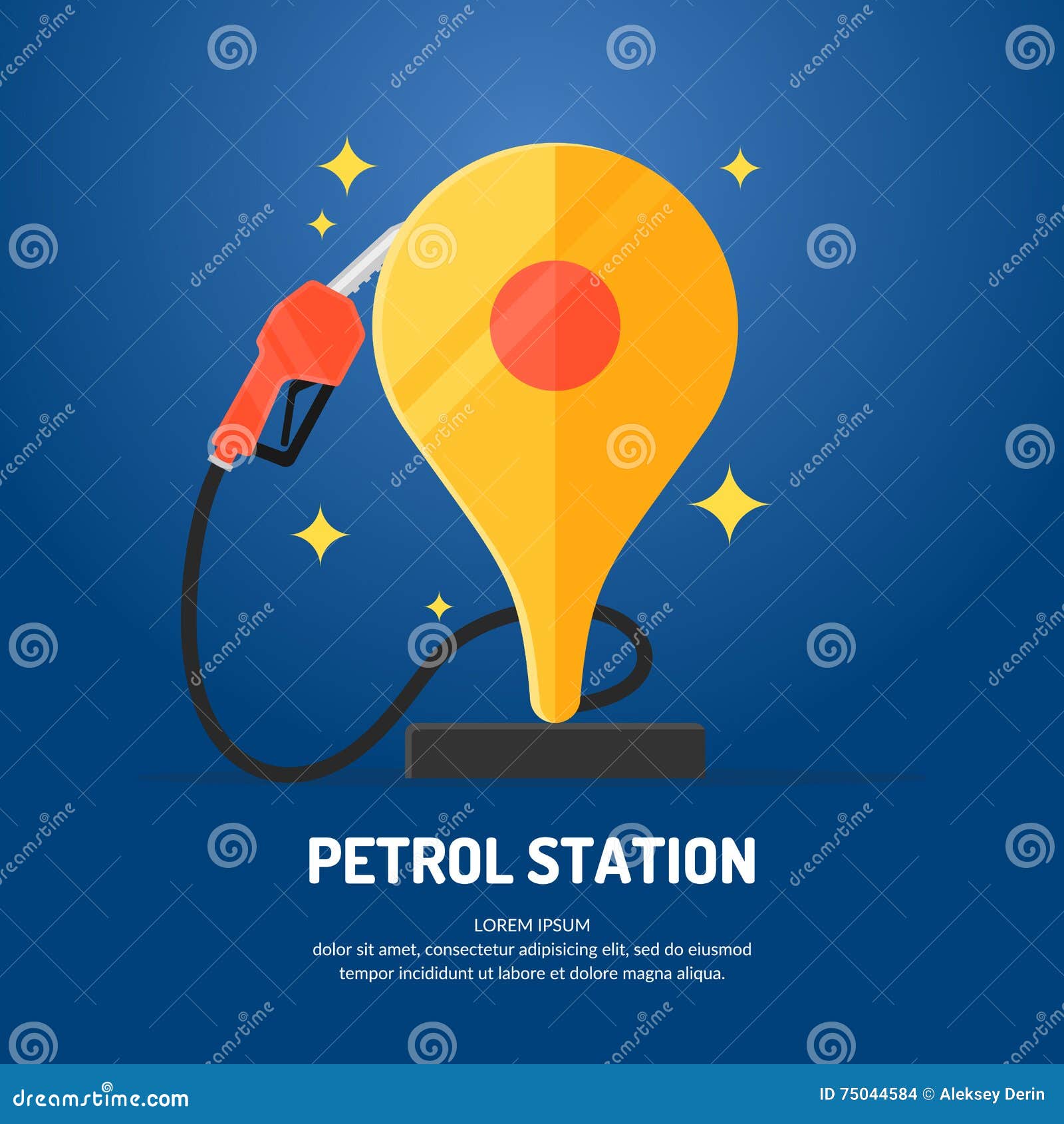 Bright Advertising Poster on the Theme of Gas Station. Stock Vector ...