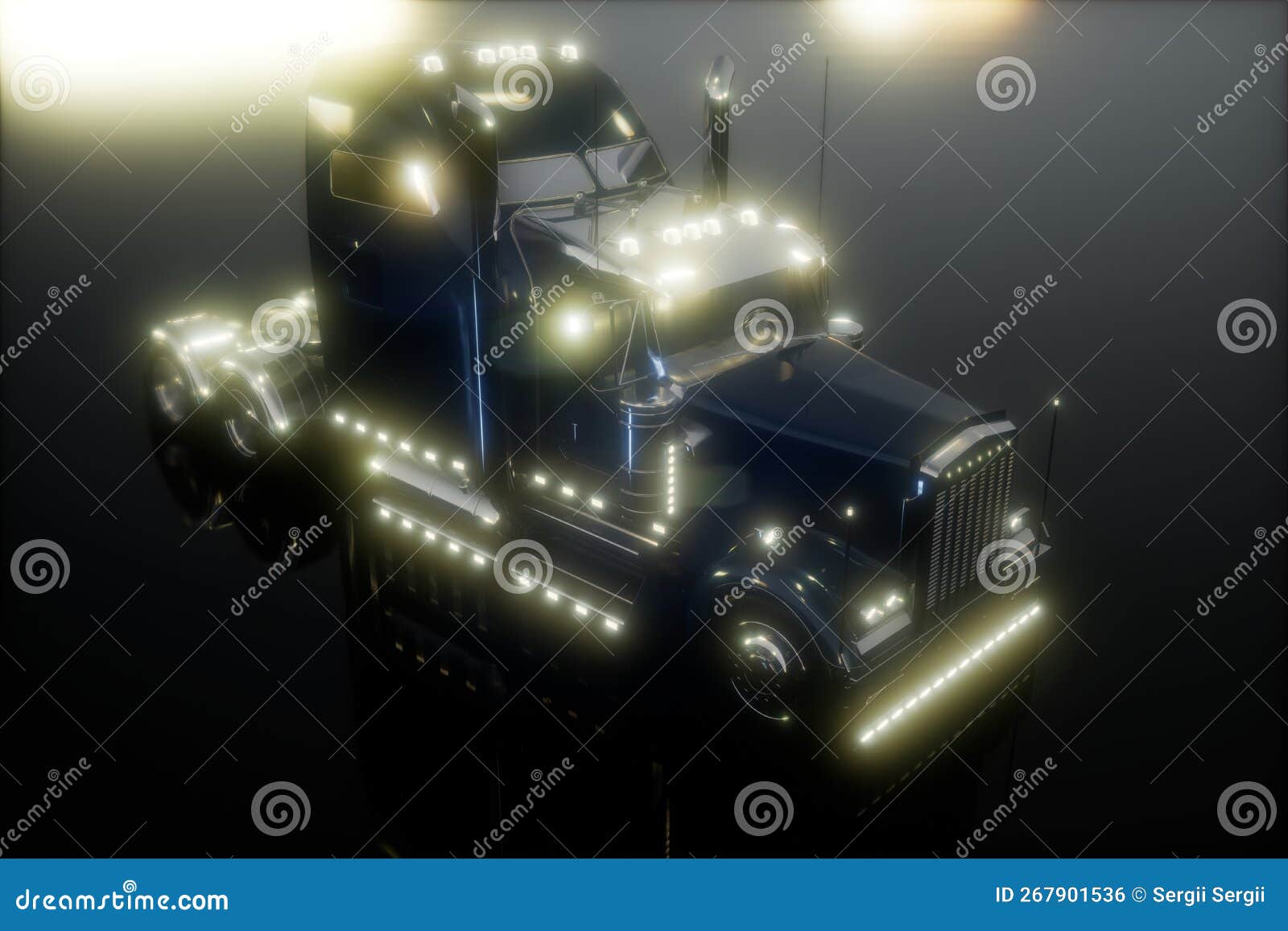 Bright American Lorry Track in Studio Stock Photo - Image of heavy ...