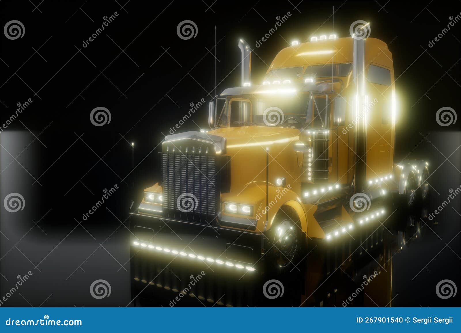 Bright American Lorry Track in Studio Stock Photo - Image of goods ...