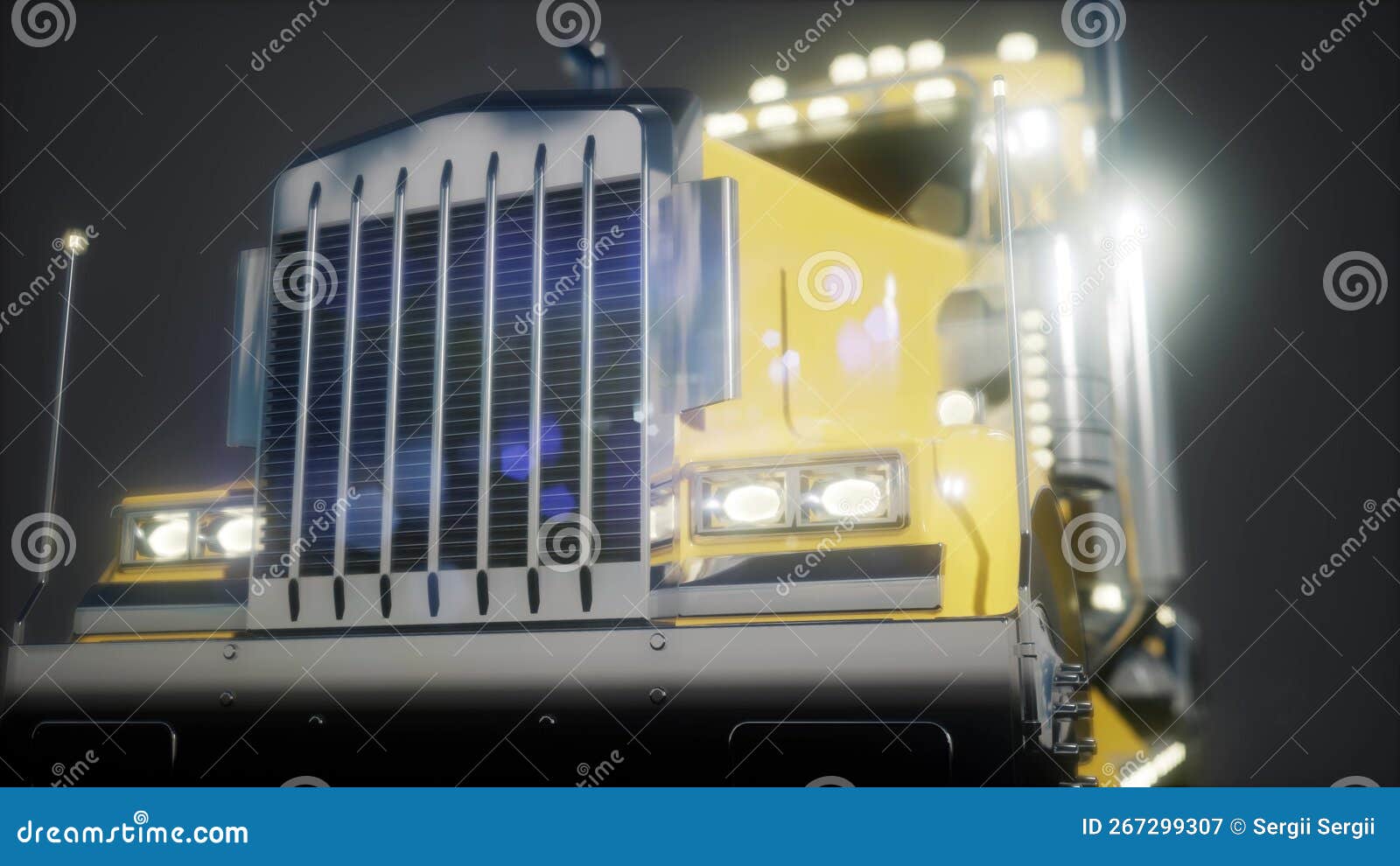 Bright American Lorry Track in Studio Stock Image - Image of land, semi ...