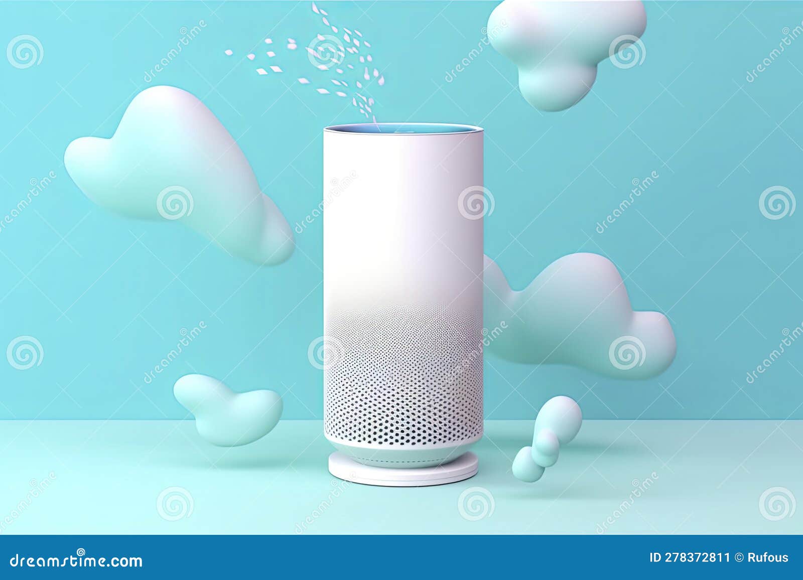 Bright Animation of Smart Home Air Purifier Absorbs Air Particles ...
