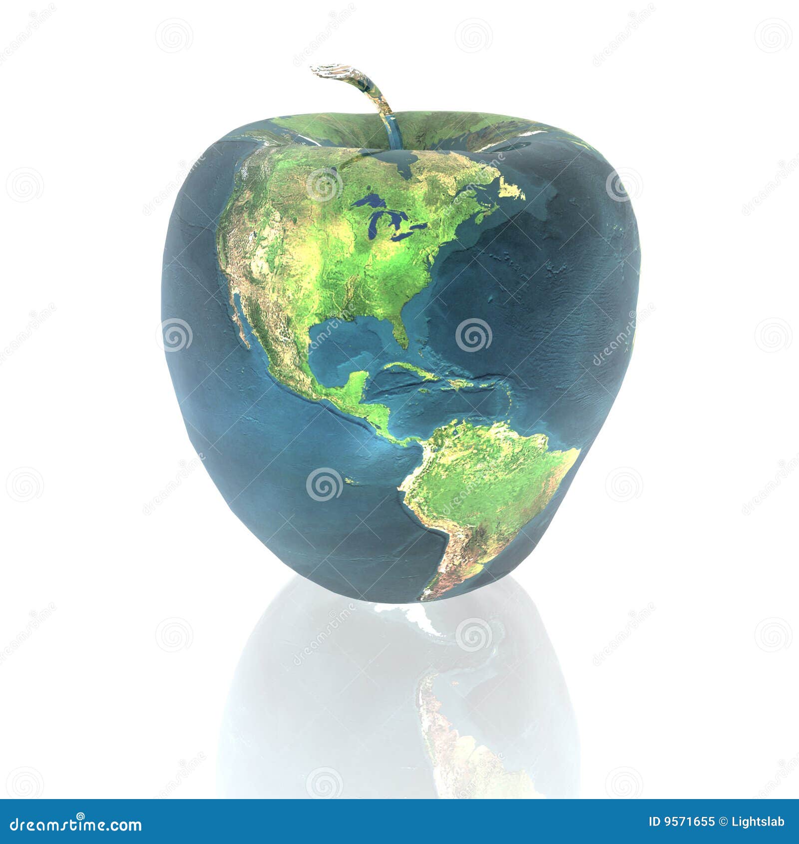Bright Apple with Earth Texture Stock Illustration - Illustration of ...