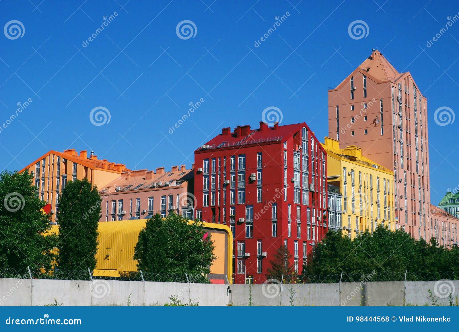 Bright Architecture of Houses in Kiev Stock Photo - Image of kiev ...
