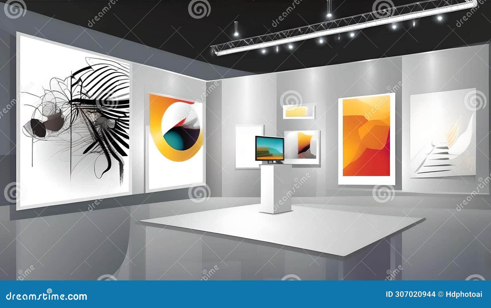 Bright Area for the Exhibition. Illustrator in Vector Form Stock ...