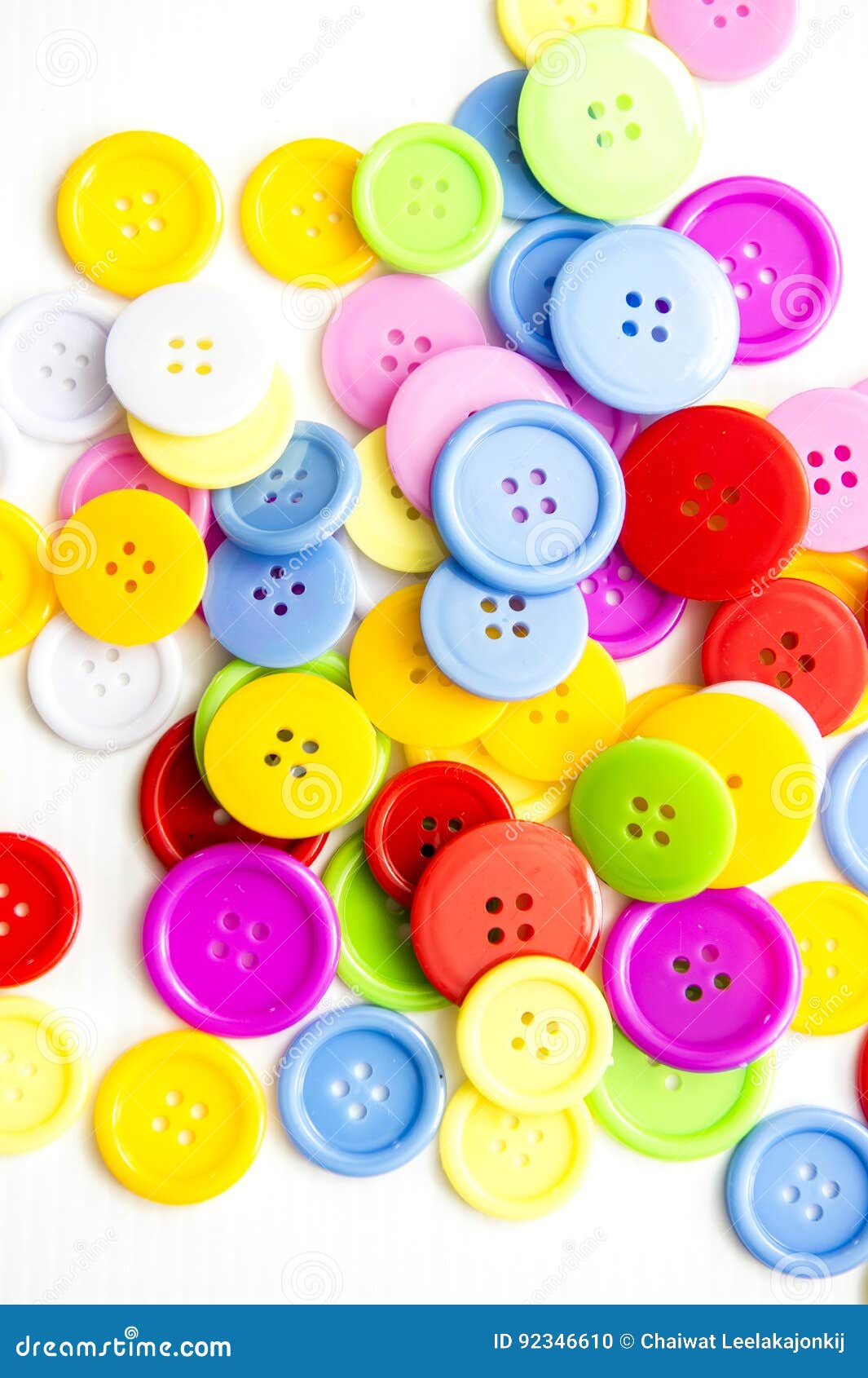 Bright assorted buttons, stock photo. Image of collection - 92346610