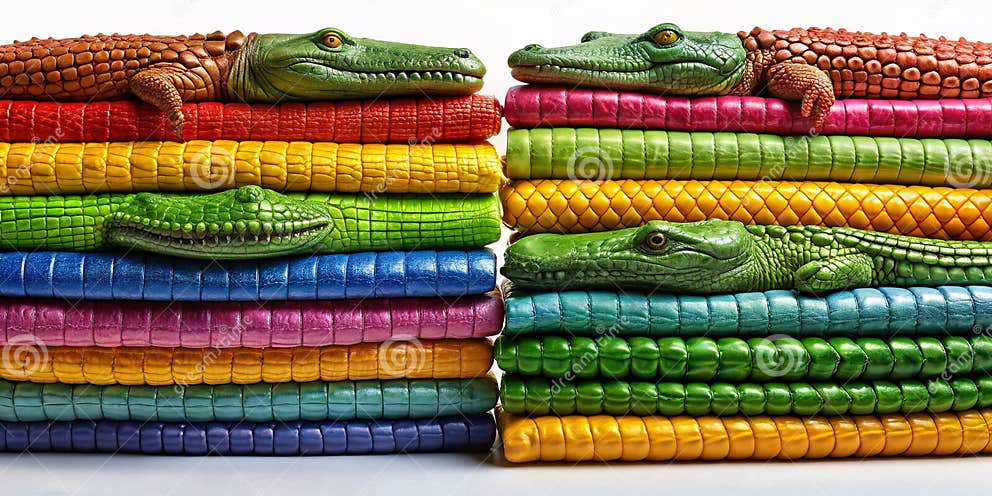 A Bright Assorted Stack of Swamp Crocodile the Summer Collection AI ...