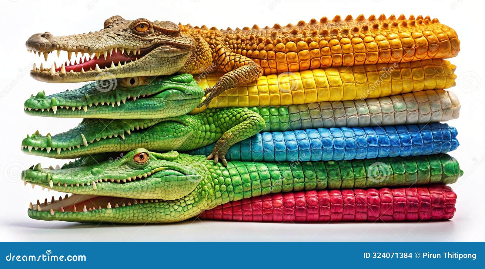 A Bright Assorted Stack of Swamp Crocodile the Summer Collection AI ...