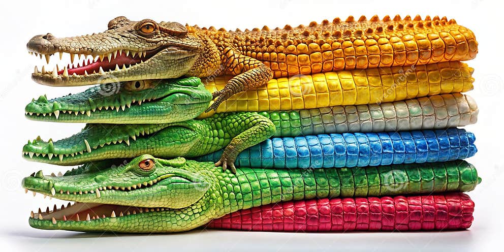 A Bright Assorted Stack of Swamp Crocodile the Summer Collection AI ...