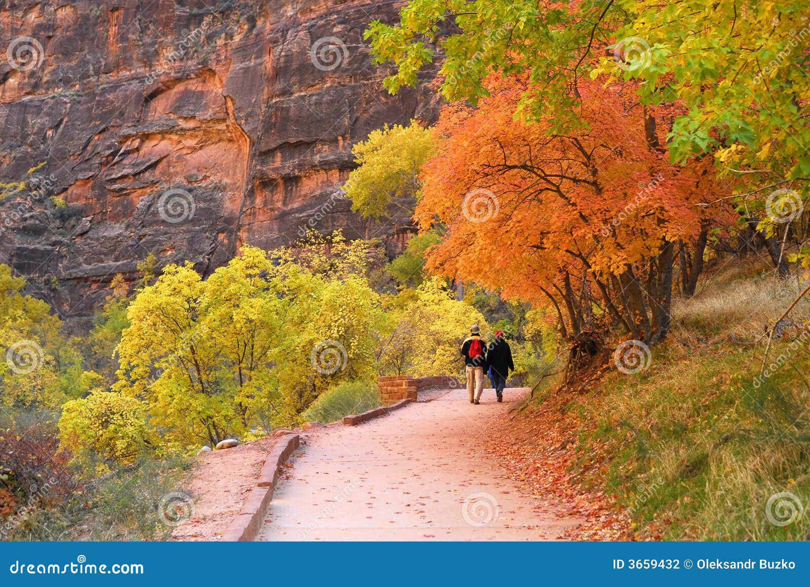 Bright Autumn Colors in Zion Canyon Stock Photo - Image of autumn ...