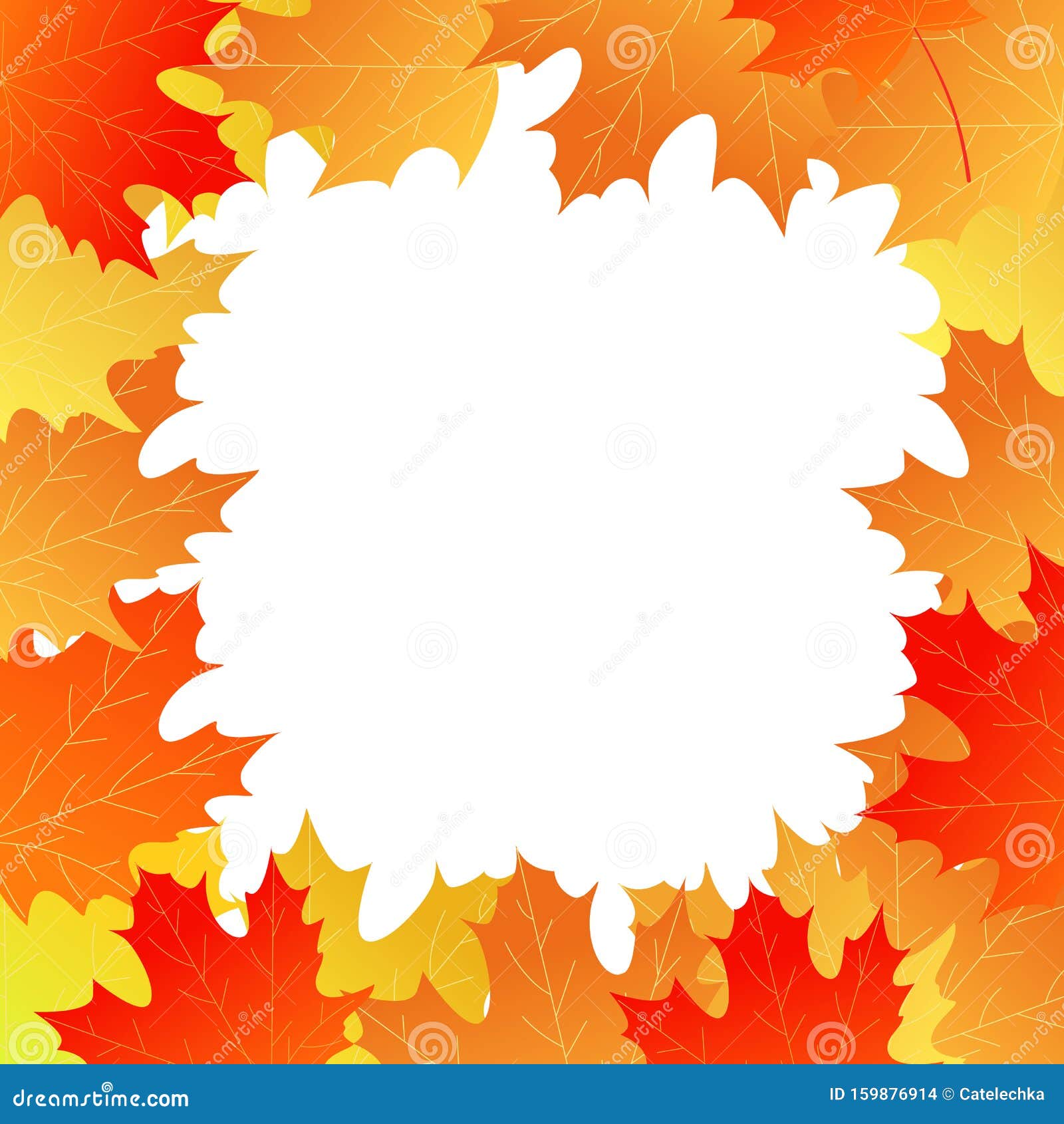 Bright Autumn Maple Leaf Border. Stock Vector - Illustration of ecology ...