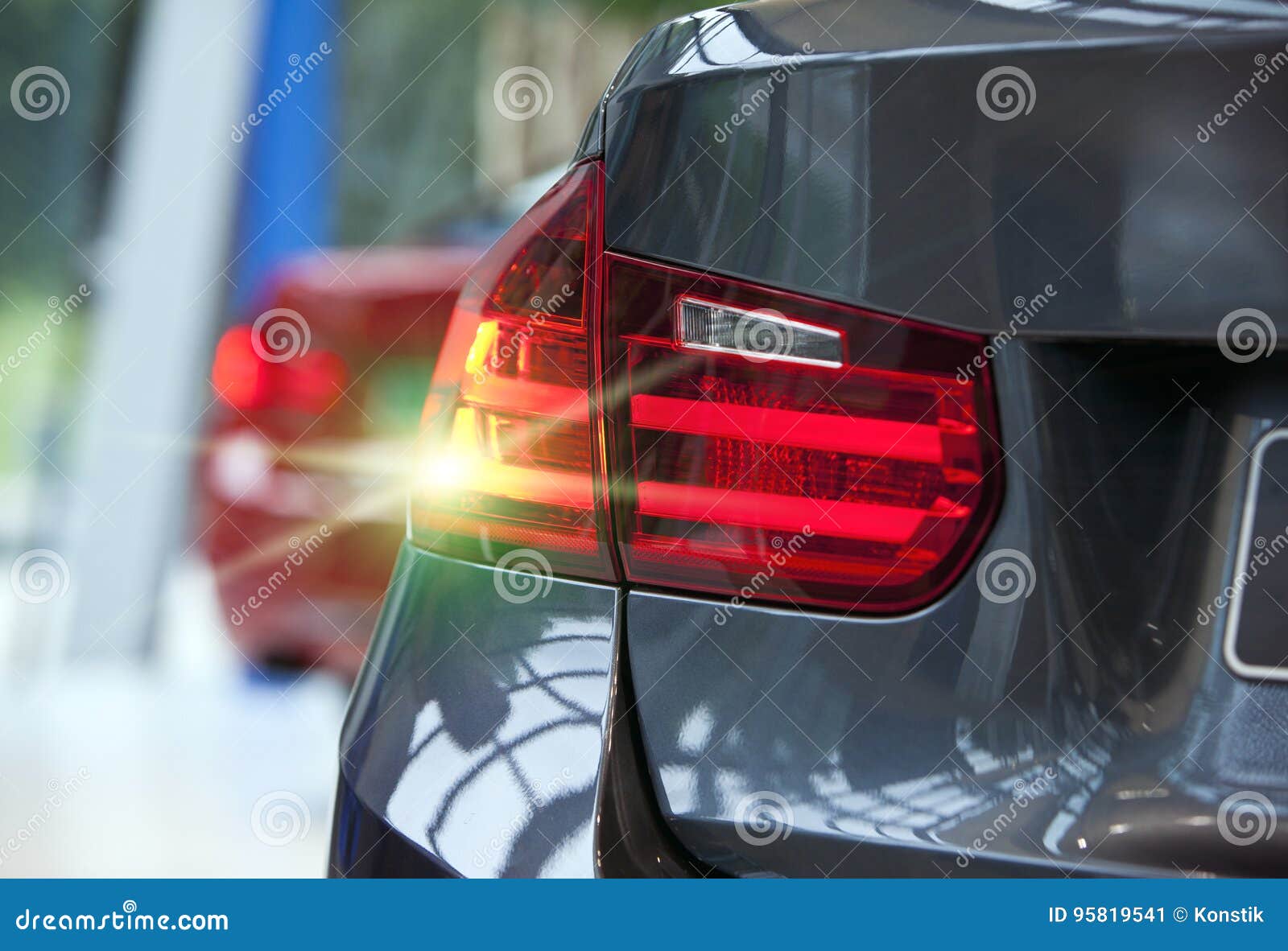 Bright Back Rear Light of the Car Stock Image - Image of luxury, drive ...