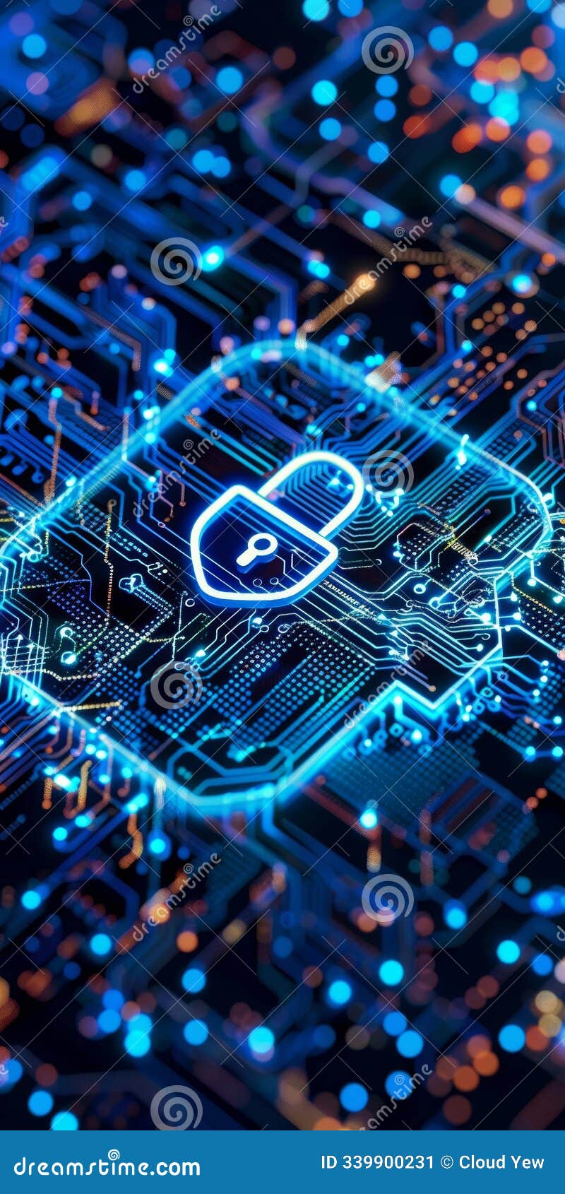 Bright Backdrop Highlighting Cyber Security. Stock Illustration ...