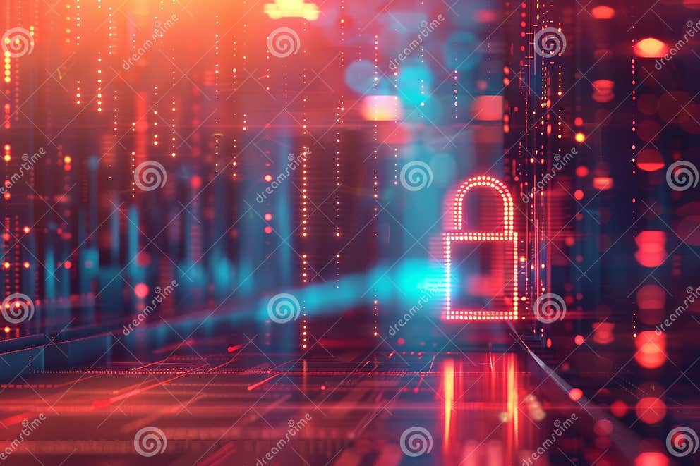 Bright Background with Abstract Cyber Security Themes. Stock ...