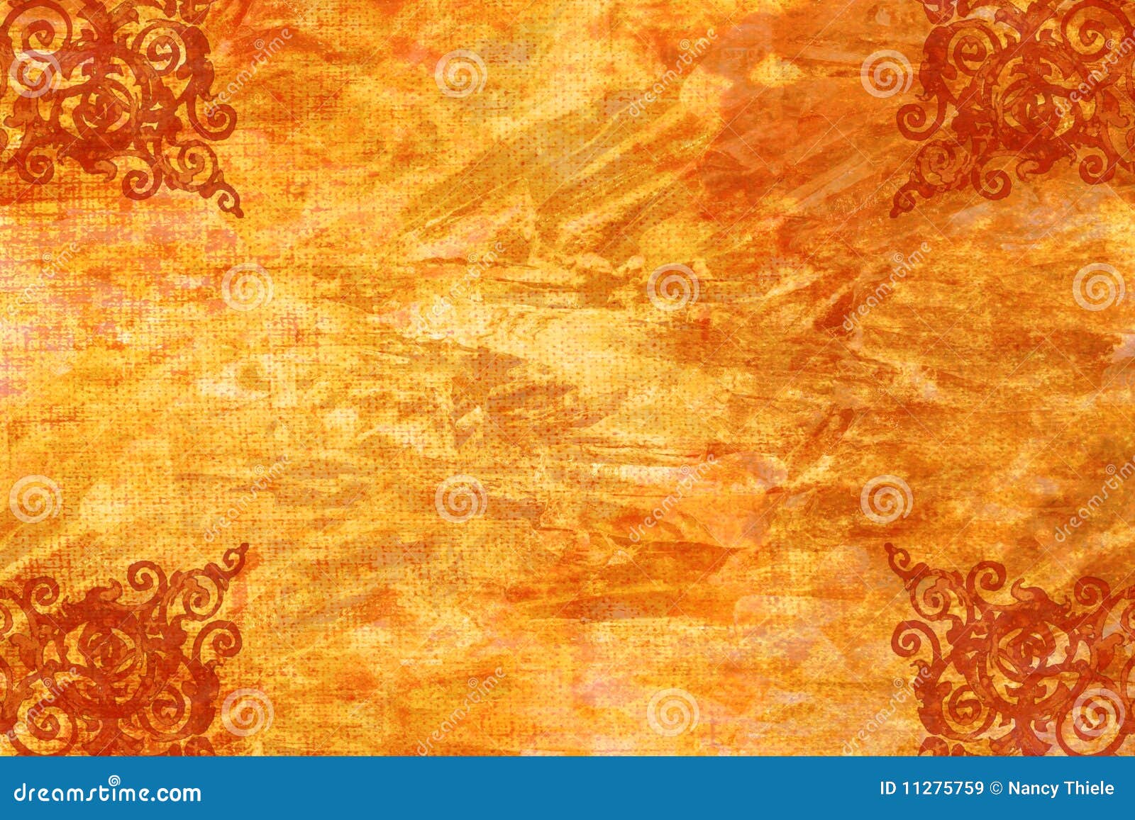 Bright Background with Antique Scroll-work Corners Stock Image - Image ...
