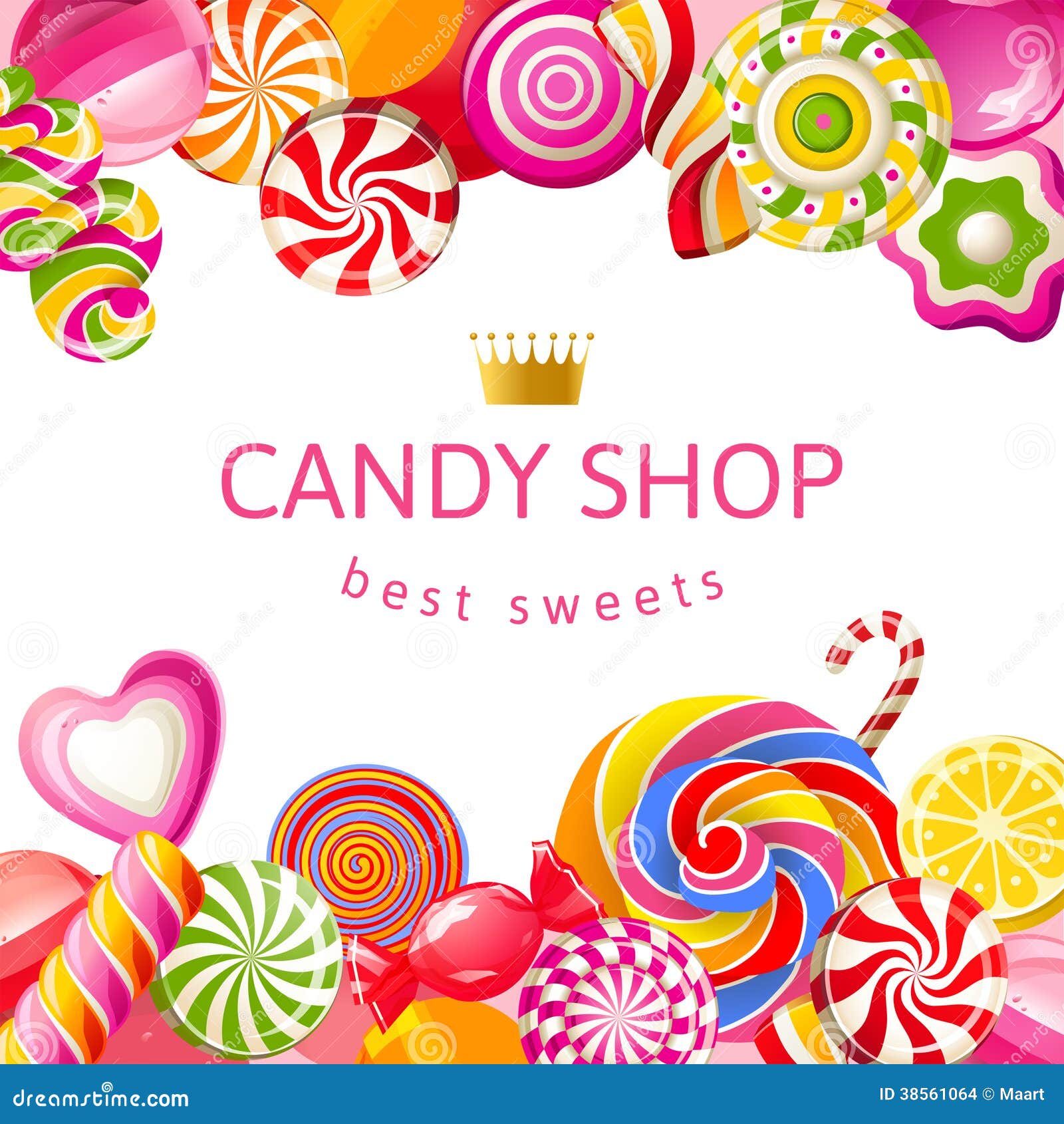 Bright Background with Candies Stock Vector - Illustration of childhood ...