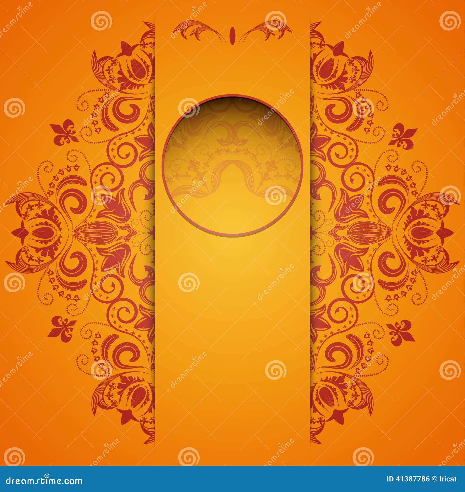 Bright Background with Circular Floral Pattern and Place for Text ...