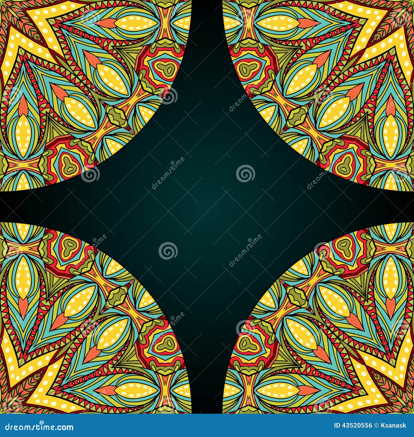 Bright Background with Corner Elements Stock Vector - Illustration of ...