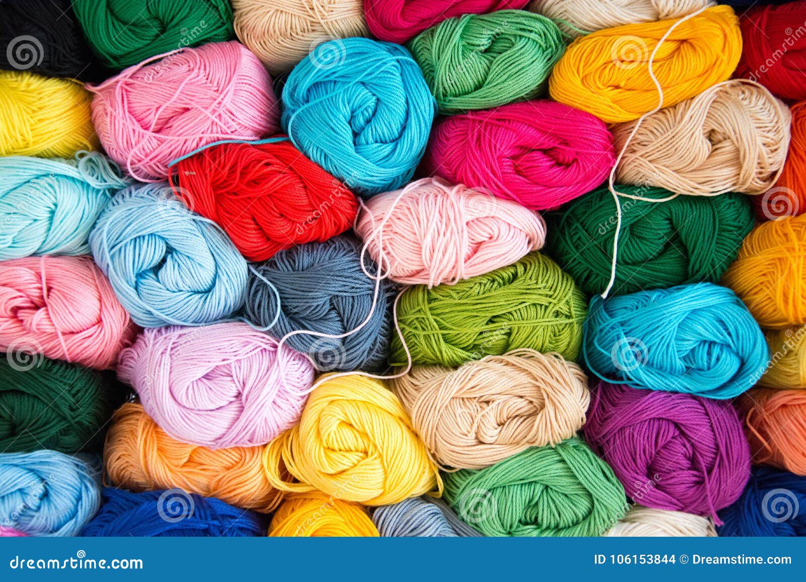 Bright Background Image of Yarns and Threads Stock Photo - Image of ...